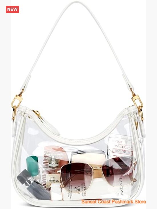 Bags | Clear Pvc Hobo Shoulder Bag With Adjustable Straps Tsa Friendly ...